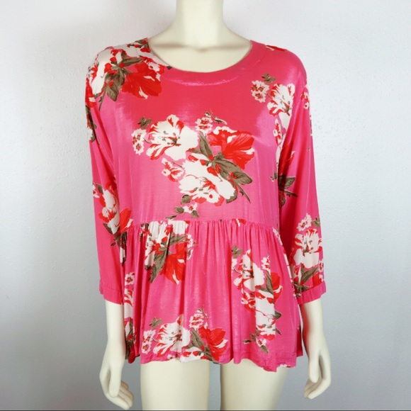 Masai | Tops | Masai Deranna Pink Floral Print Tie Back Blouse Xs ...